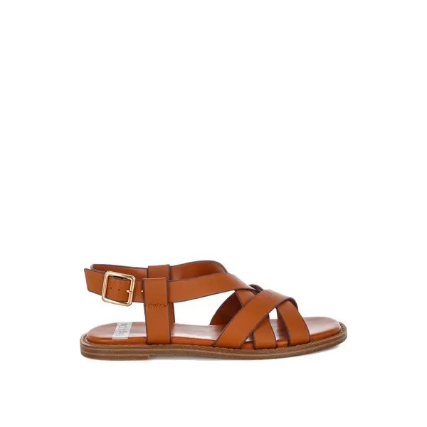 RAG & CO Real Leather Flat Gladiator Sandals