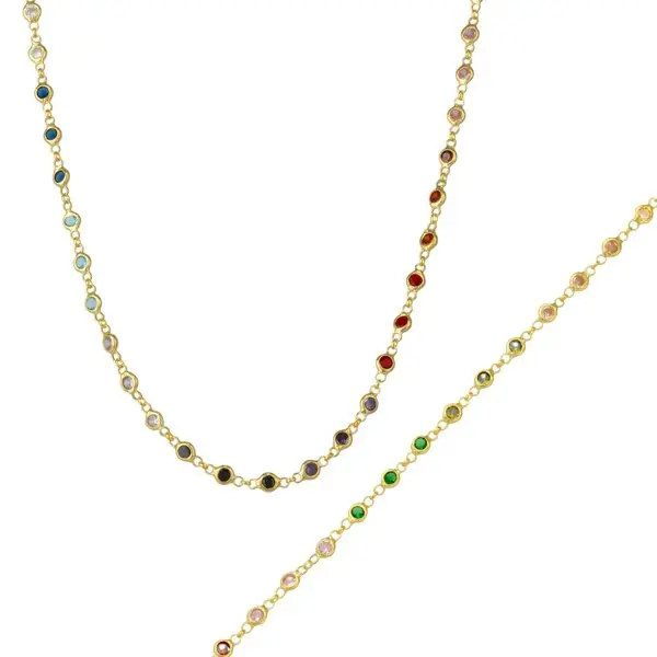 SPERO LONDON Sterling Silver Necklace And Bracelet Set - Gold
