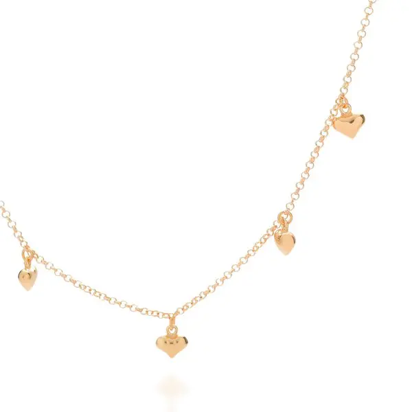 NELLOU JEWELLERY Floating Heart Charm Necklace - Gold