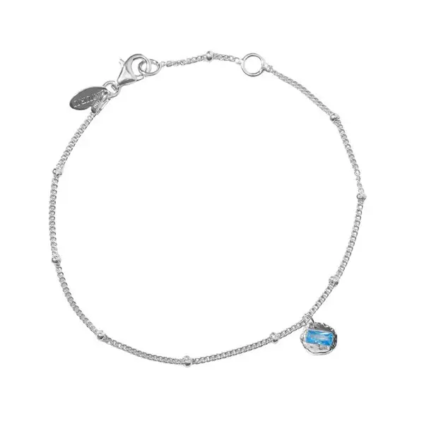 MURU December Birthstone Charm Bracelet - Silver