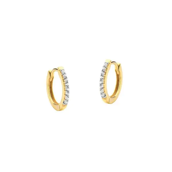 SOLIO JEWELLERY 18k Gold Huggie Earrings With Pavé White Topaz - Gold/white/yellow