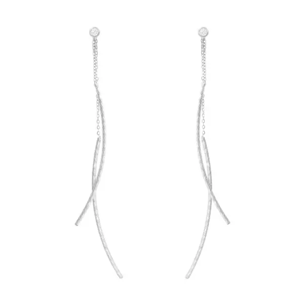 KAMARIA Diamond Cut Flutter Dangle Earrings - Silver