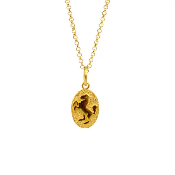 1610ISTANBUL Horse Spirit Pendant Necklace - Gold