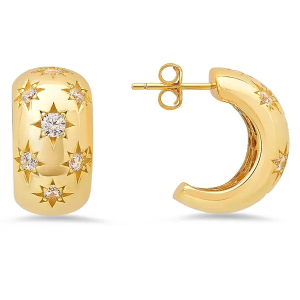 KYLIE HARPER Celestial Statement Hoop Earrings - Gold
