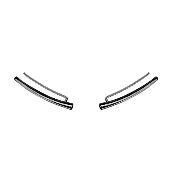 SALLY SKOUFIS Alchemy Ear Climber In Premium Rhodium - Black