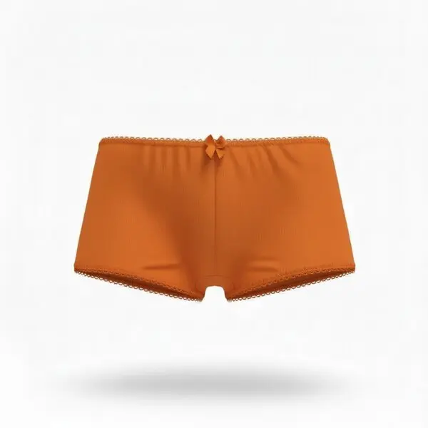 THE COOLGIRL NYC Jane Boyshort In Cotton - Orange