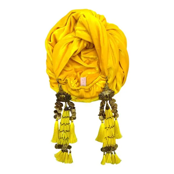 JULIA CLANCEY Sunshine Dream Tassel Turban - Yellow