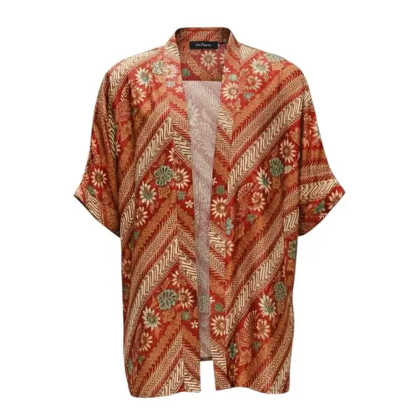 ORIGIN OF HEARTS Imai Kimono Shirt - Red