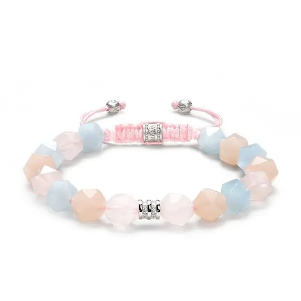 AWNL Morganite Macrame Bracelet - Orange