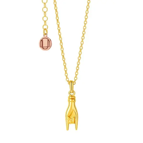 UNALOE Plated Necklace With Italian Horned Hand Charm - Gold