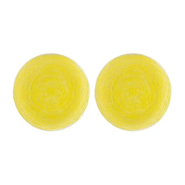 Turgla Home Glass Dinnerware Round Glass Plate Set Of Two - Yellow