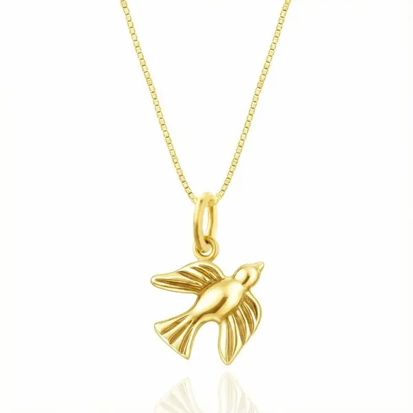 UNALOE Sterling Silver Dove Pendant Necklace - Gold