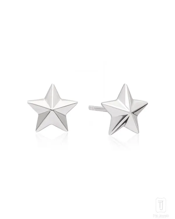 THE JEWELZ Stellar Blink Sterling Silver Star Stud Earrings - White/silver