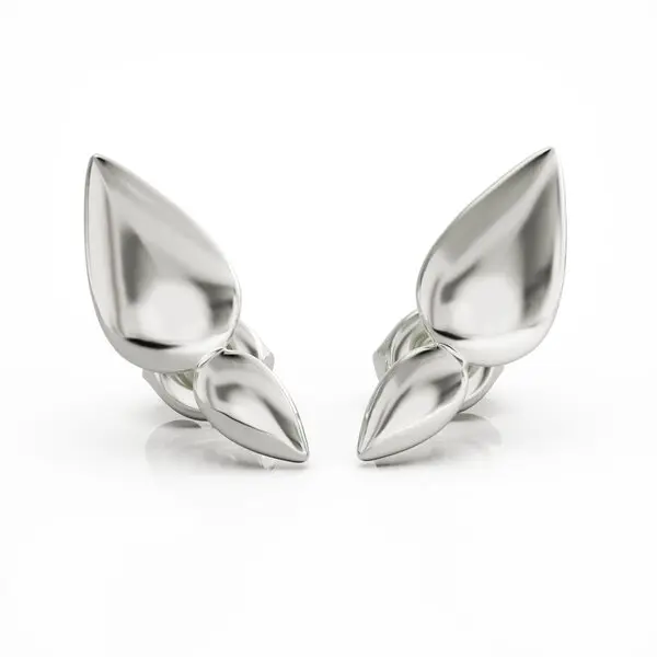 LINDA FIORE Lotus Stud Earrings - Silver