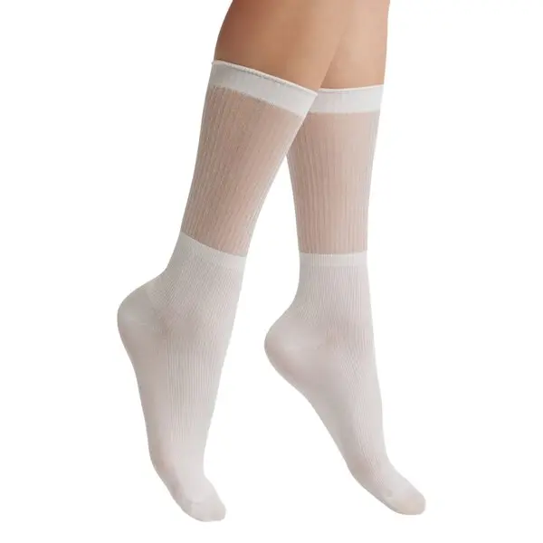 HIGH HEEL JUNGLE BY KATHRYN EISMAN Glitter Dance Crew Socks - White