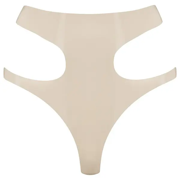 ELISSA POPPY Latex Cut Out Thong - White