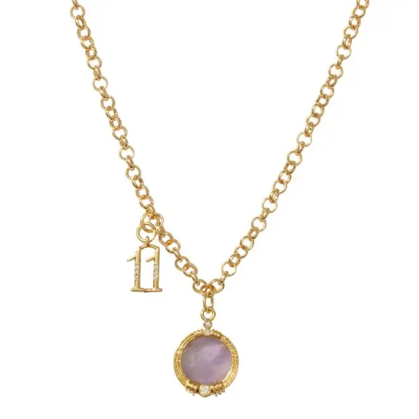 ALEXIE OF ATHENS Manifest 11 Amethyst Rolo Chain Necklace - Gold
