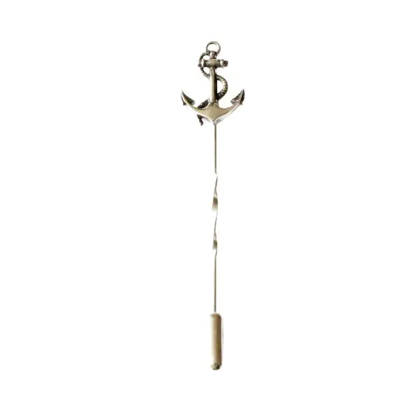 LEE RENEE Anchor Twist Tie Pin - Silver