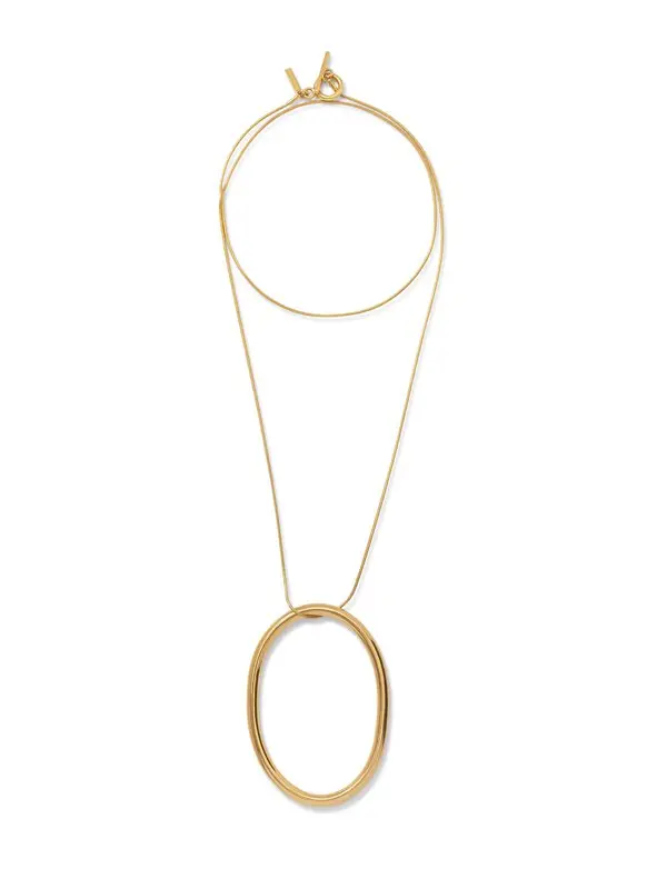 JAREDJAMIN Oval Pendant Necklace - Gold