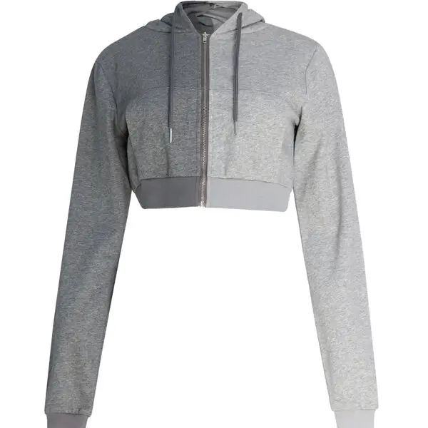 CIRCULAR PATH Two Tone Crop Hoodie