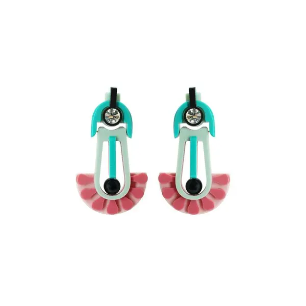 GISSA BICALHO Handmade Acrylic Dangle Earrings - Pink