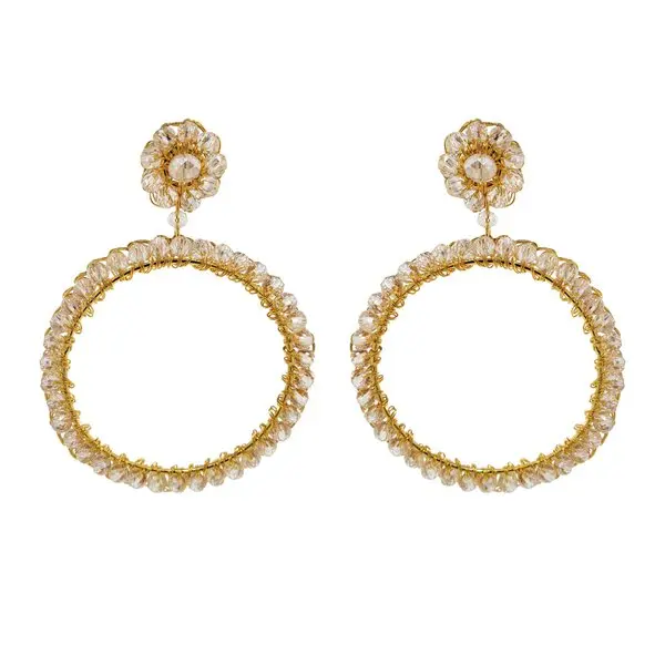 LAVISH BY TRICIA MILANEZE Leah Maxi Crochet Dangle Earrings - Gold