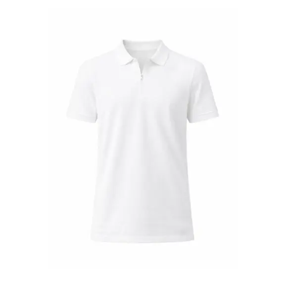 NUVV COLLECTION Men’s Zip-neck Polo – Lightweight Knit Shirt - White