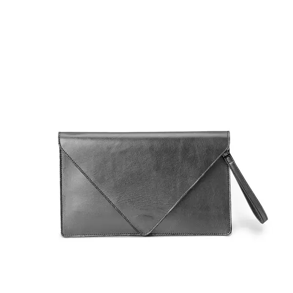JUAN-JO Envelope Clutch With Chain Strap - Grey