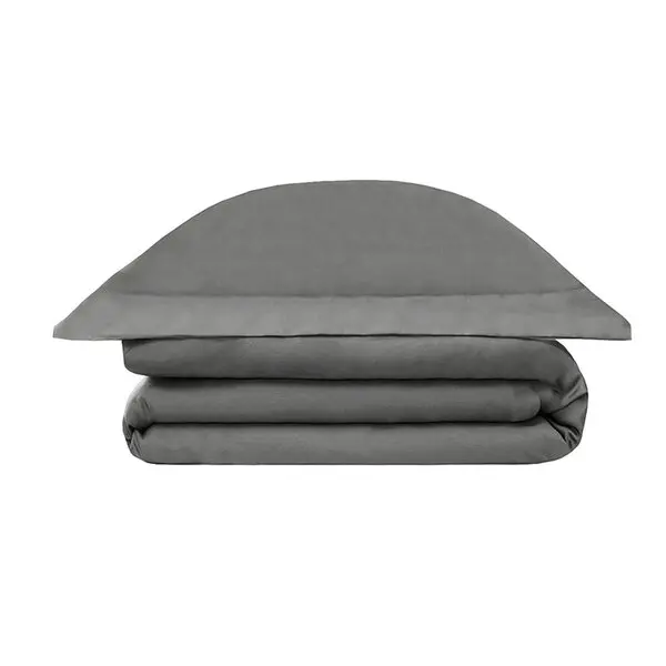 DECOFLUX HOME Black / Grey Sateen Bed Linen Set Black Sand - Black/grey