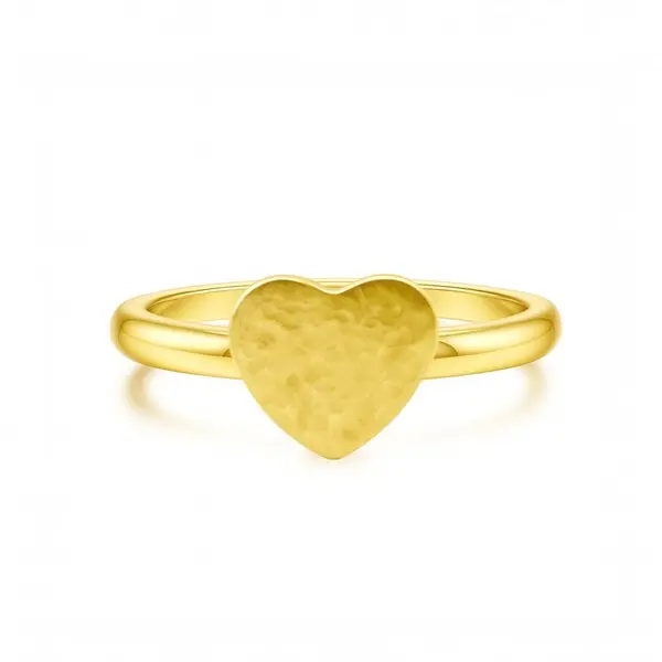 UNALOE Hammered Heart Ring - Gold
