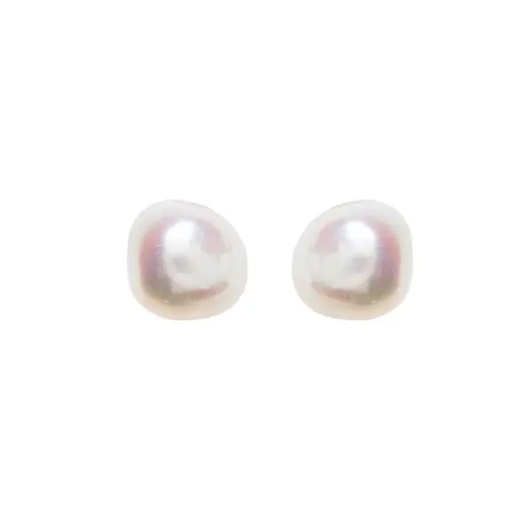 ORA PEARLS 9ct Baroque Pearl Stud Earrings - Gold