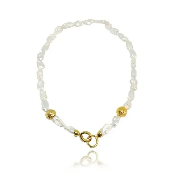 LINYA JEWELLERY Dora Pearl Necklace - Gold