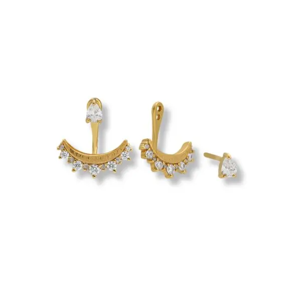 CLAIRE HILL DESIGNS Crescent Ear Jacket Earrings - Gold