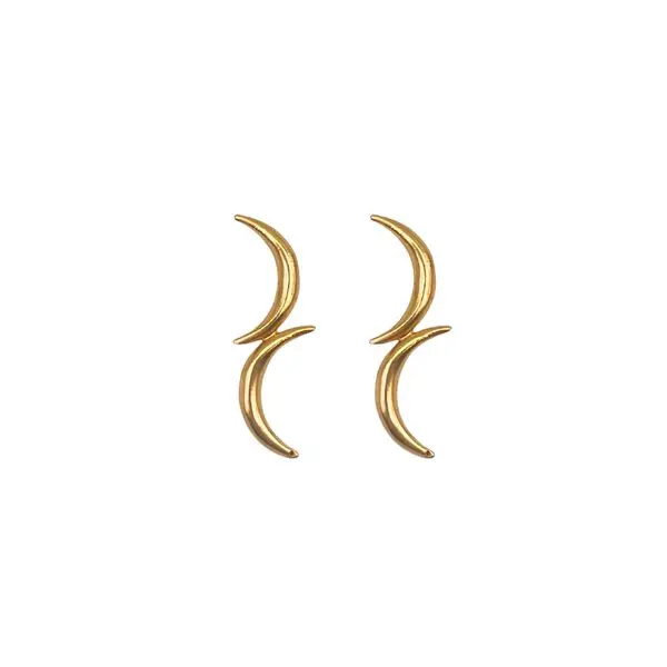 LES REINES Lunar Mirror Dangle Earrings - Gold