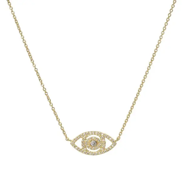 KAMARIA Evil Eye Necklace With Crystals - Gold