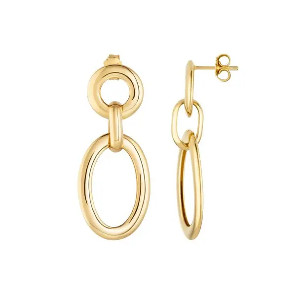 LULU B LONDON Oval Link Chain Drop Earrings - Gold