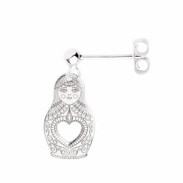 CARTERGORE Russian Doll Short Drop Earring - Silver