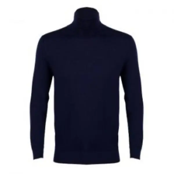 DAVID WEJ Dixon Light Wool Roll Neck Jumper - Blue