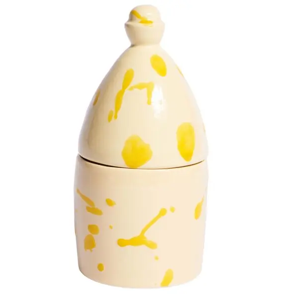 CAROLA FRA I TRULLI Trullo Candle Holder With Citrous Grove Scented Soy Wax Candle - Yellow