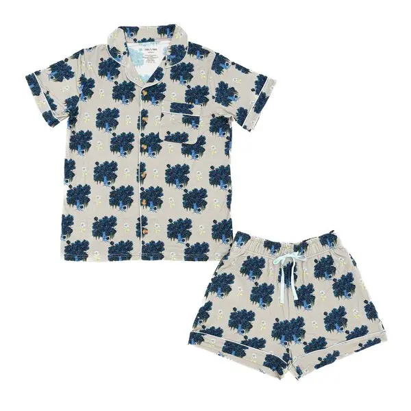HOUSE OF MURPHY Neutrals / Moss Tree Bamboo Pajamas - Blue