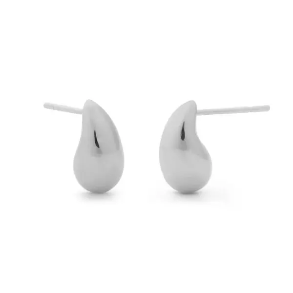 NELLOU JEWELLERY Teardrop Stud Earrings - Silver
