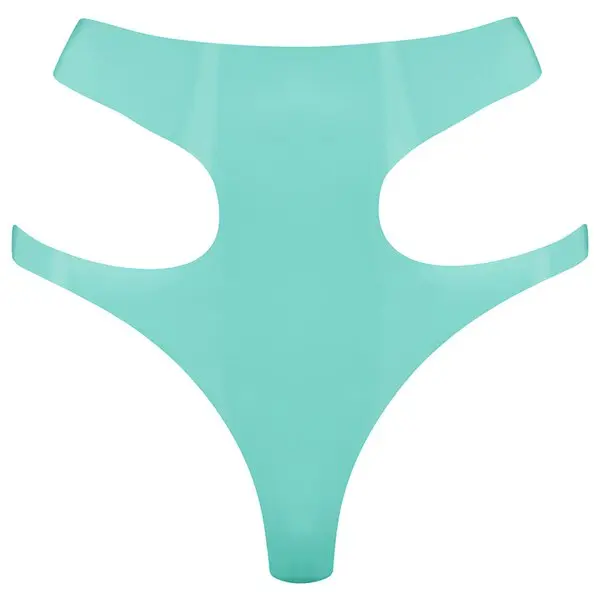 ELISSA POPPY Latex Cut Out Thong Jade - Green