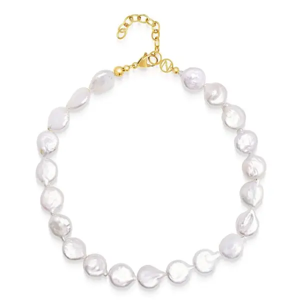 NIALAYA JEWELRY White Gold Freshwater Pearl Choker - White/gold