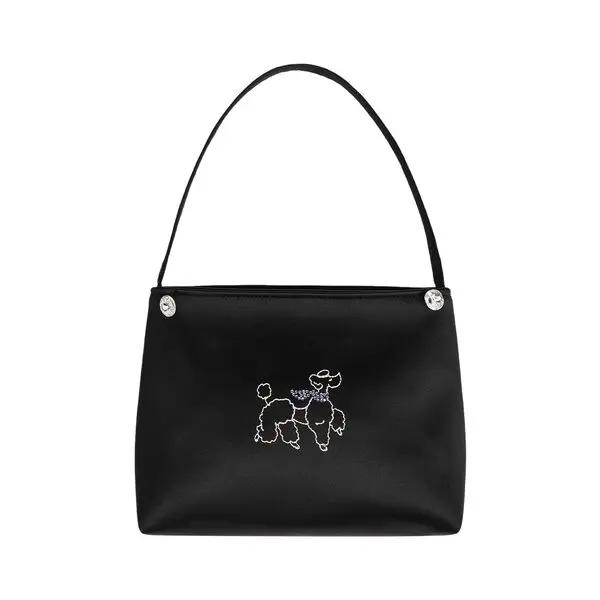 Not Just Pajama Diamond Poodles Silk Handbag