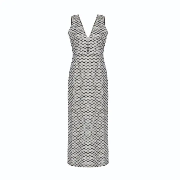 WOMEN & WOMEN Jacquard Cotton Blend Dress - White/blue