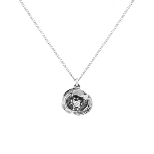 LEE RENEE Poppy Diamond Sterling Necklace - Silver