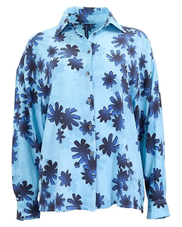 LORDS OF HARLECH Sophie Silk Oversized Floral Shirt