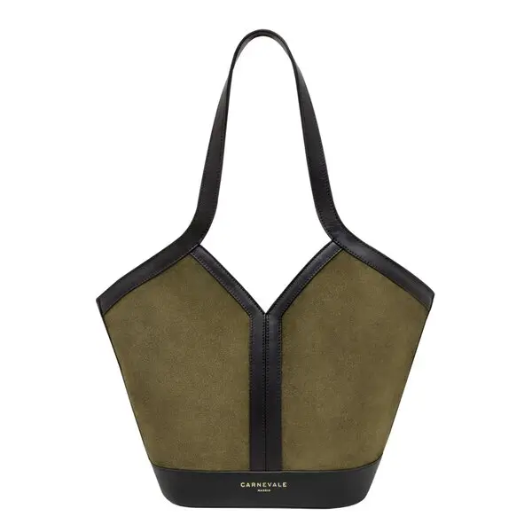 CARNEVALE Gaia Suede Shoulder Bag - Black/green