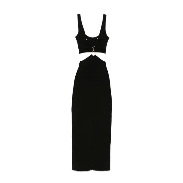 NISSA Cut-out Jersey Midi Dress - Black