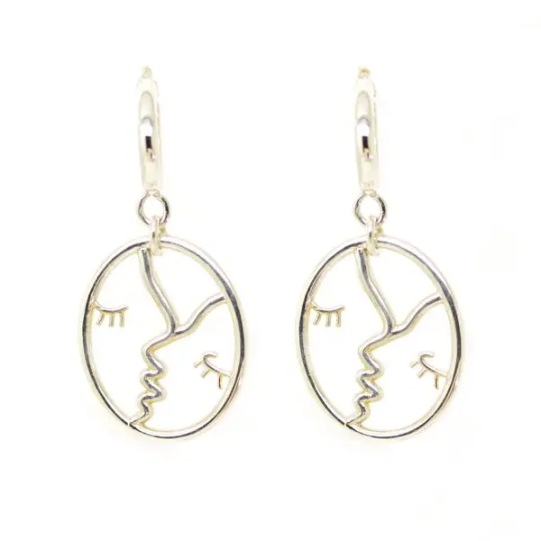 ETTA BURTON JEWELLERY The Kiss Vermeil Dangle Earrings - Silver